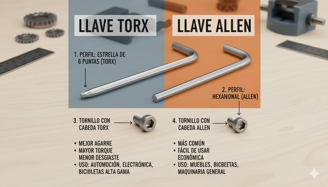 Llave Torx vs Llave Allen: Cuál Elegir